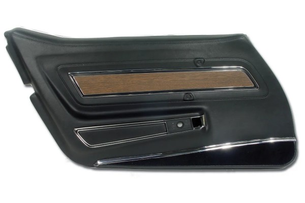 1970-1976 CORVETTE DOOR PANEL DELUXE LH BLACK - RBAUTOPARTS